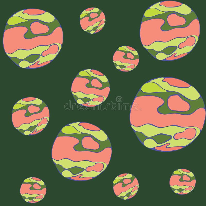 Mars Pattern. Cartoon Illustration of Mars Vector Pattern Background ...