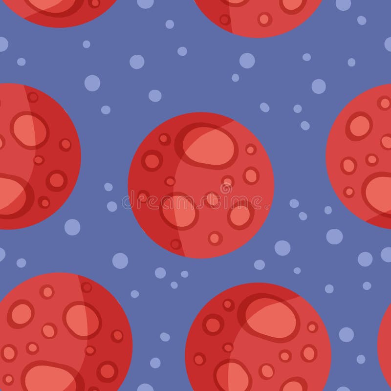 Mars Planet Abstract Seamless Space Pattern Background with Planets ...