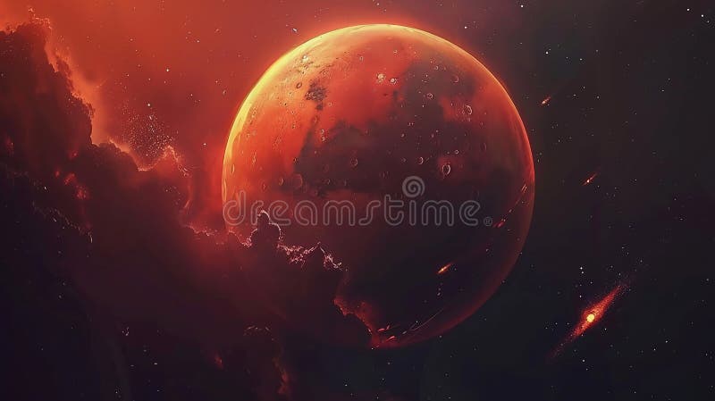 Mars Planet Black Deep Space Minimalistic Sci Fi Wallpaper Globe Light ...