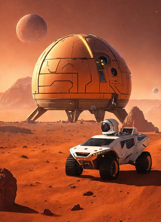 Mars Planet. 3D Render. Science Fiction Illustration Stock Illustration ...