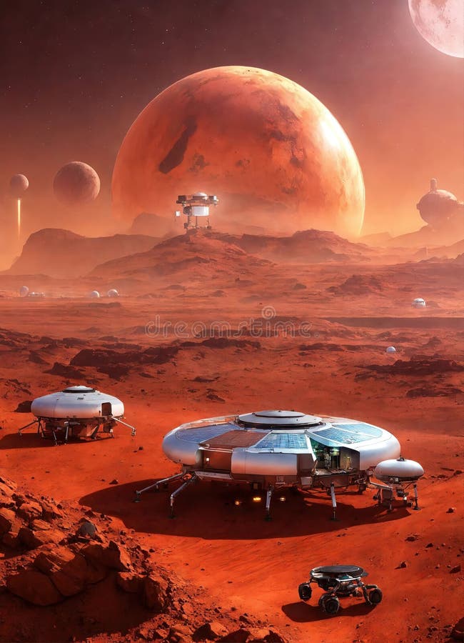 Mars Planet. 3D Render. Science Fiction Illustration Stock Illustration ...