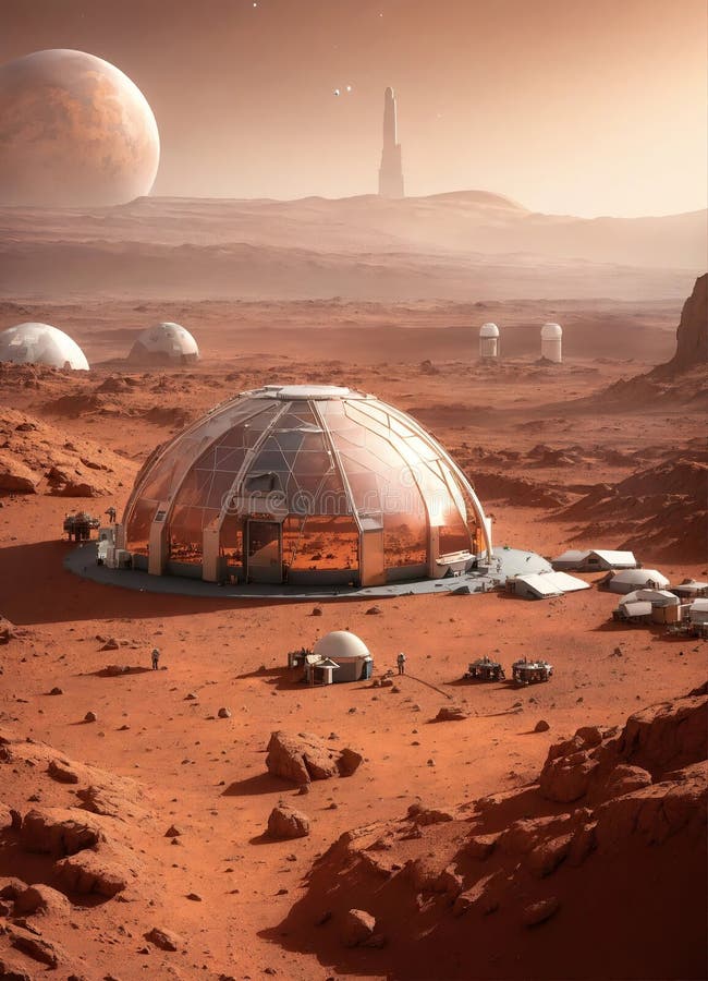 Mars Planet. 3D Render. Science Fiction Illustration Stock Illustration ...