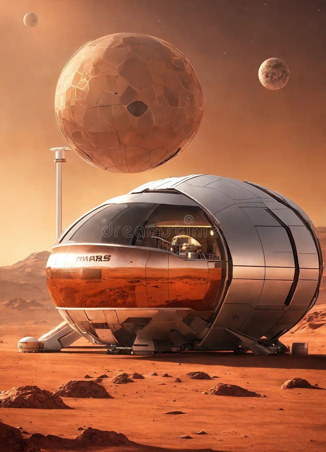 Mars Planet. 3D Render. Science Fiction Illustration Stock Illustration ...