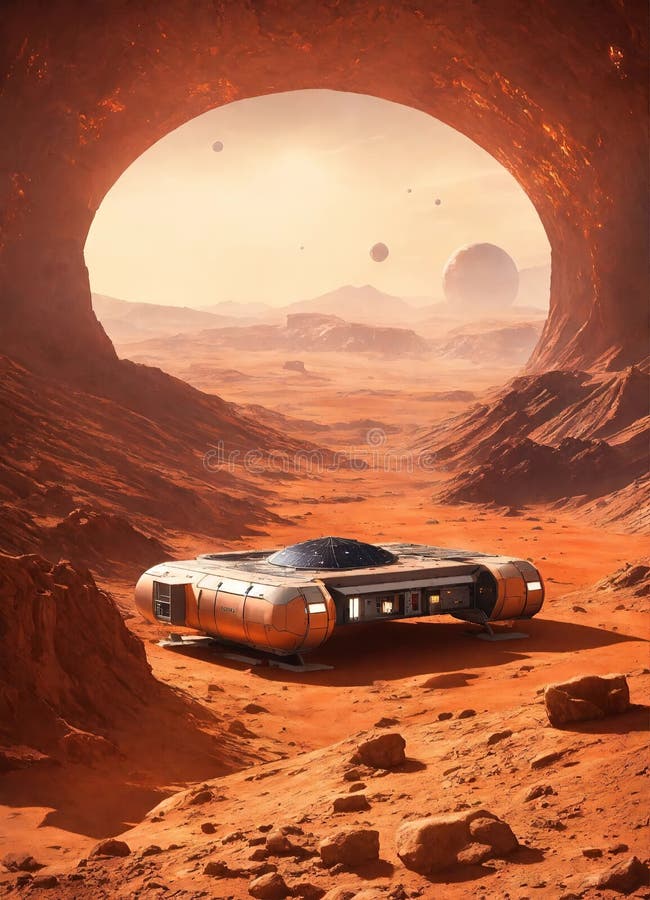Mars Planet. 3D Render. Science Fiction Illustration Stock Illustration ...