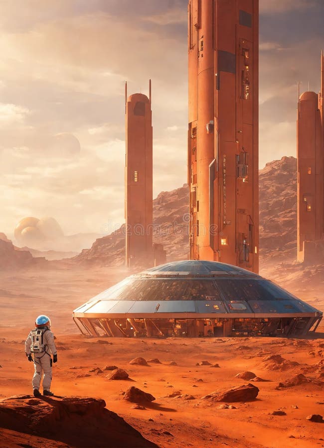 Mars Planet. 3D Render. Science Fiction Illustration Stock Illustration ...