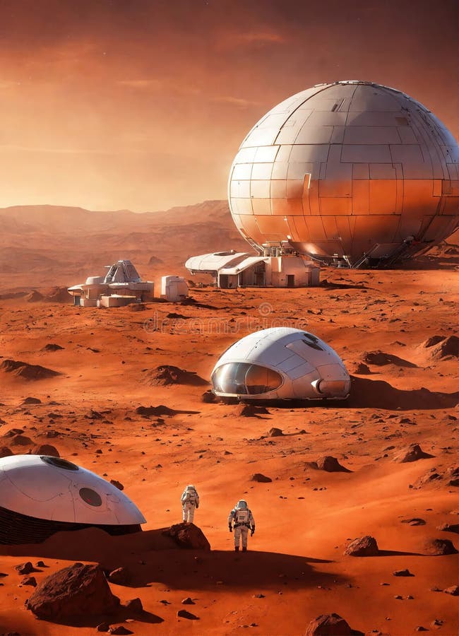 Mars Planet. 3D Render. Science Fiction Illustration Stock Illustration ...
