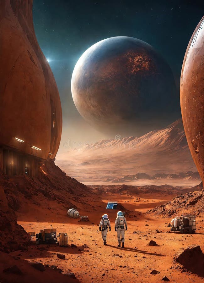 Mars Planet. 3D Render. Science Fiction Illustration Stock Illustration ...
