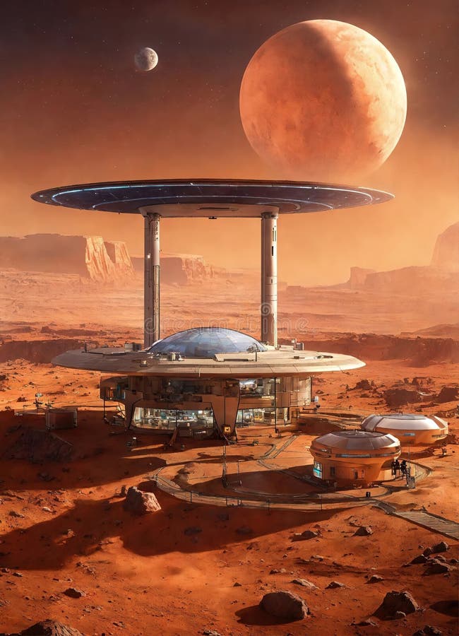 Mars Planet. 3D Render. Science Fiction Illustration Stock Illustration ...