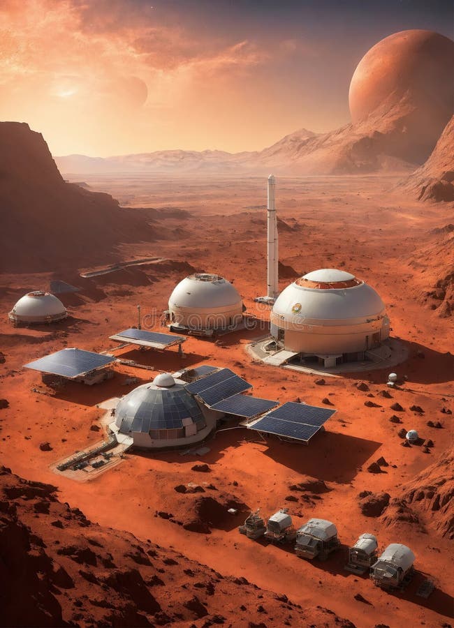 Mars Planet. 3D Render. Science Fiction Illustration Stock Illustration ...