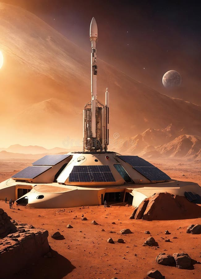 Mars Planet. 3D Render. Science Fiction Illustration Stock Image ...