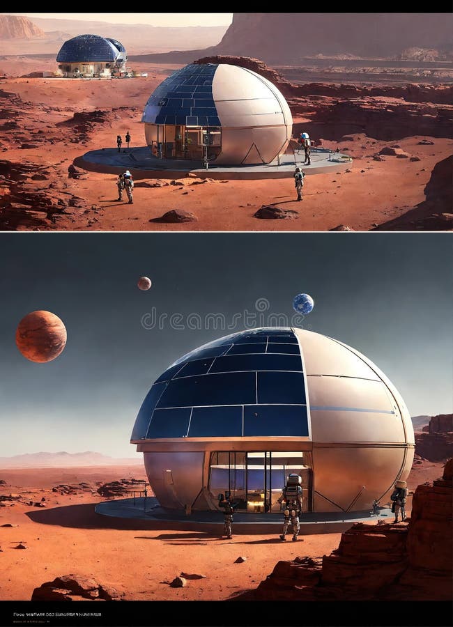 Mars Planet. 3D Render. Science Fiction Illustration Stock Illustration ...