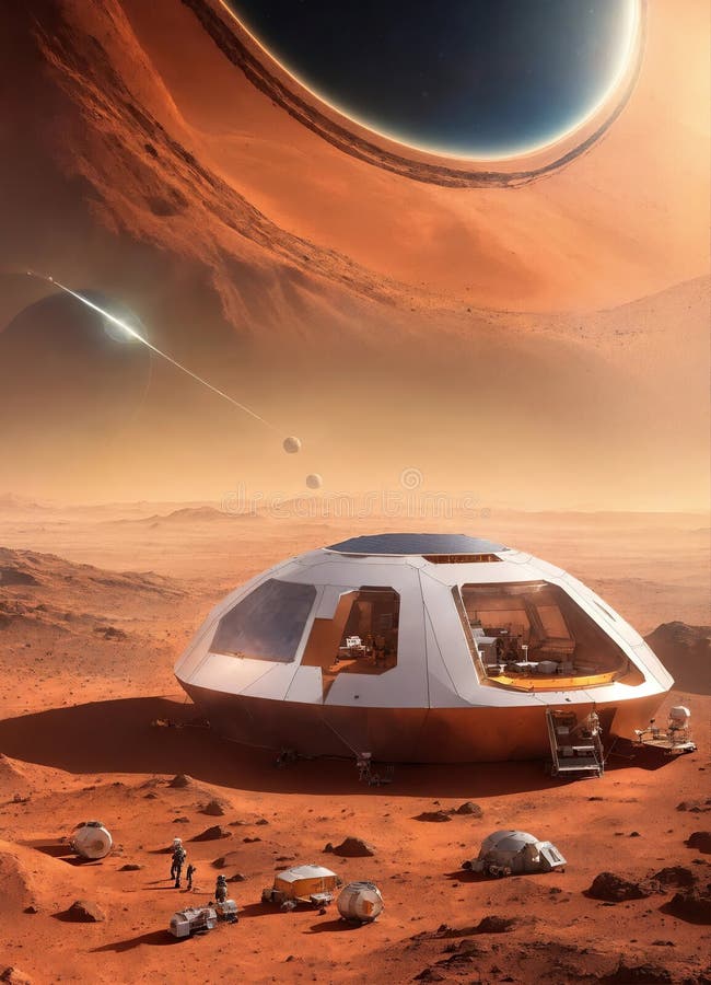 Mars Planet. 3D Render. Science Fiction Illustration Stock Illustration ...