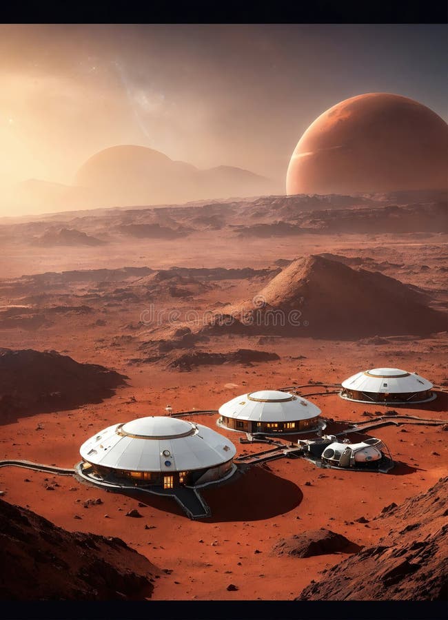 Mars Planet. 3D Render. Science Fiction Illustration Stock Illustration ...