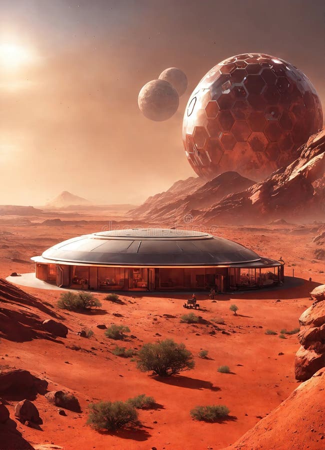 Mars Planet. 3D Render. Science Fiction Illustration Stock Illustration ...