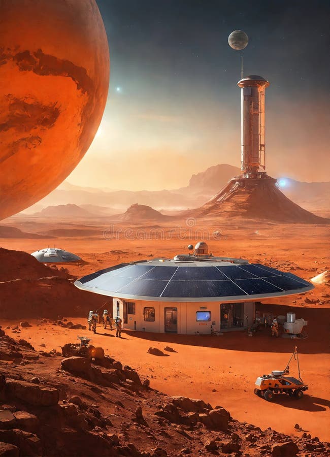 Mars Planet. 3D Render. Science Fiction Illustration Stock Illustration ...