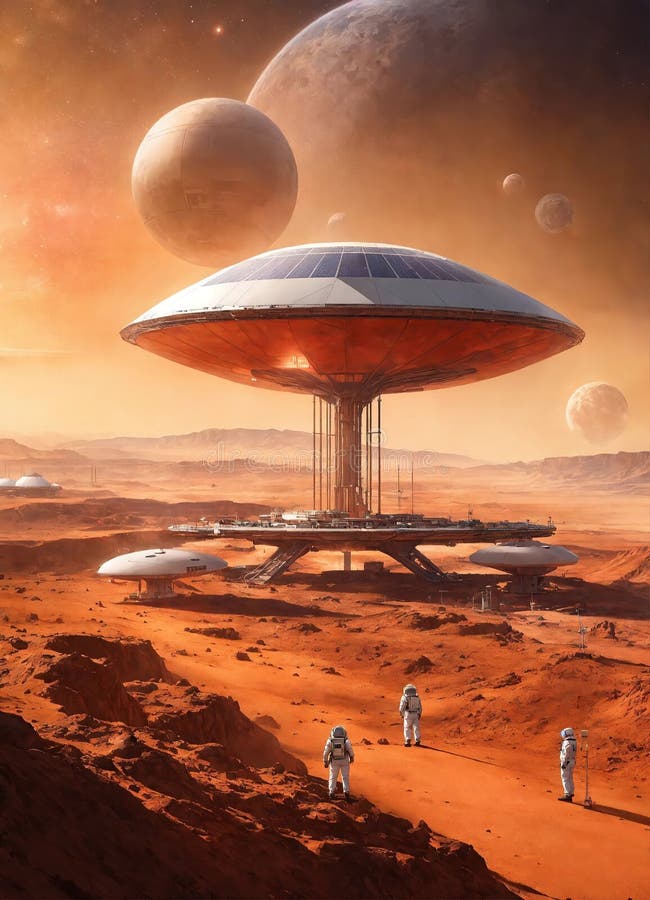 Mars Planet. 3D Render. Science Fiction Illustration Stock Illustration ...