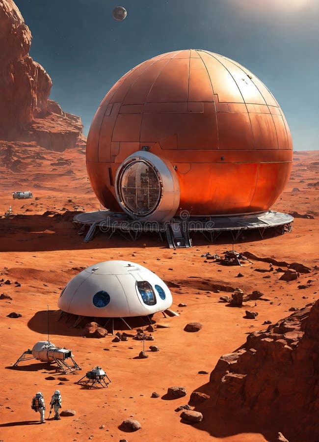 Mars Planet. 3D Render. Science Fiction Illustration Stock Illustration ...