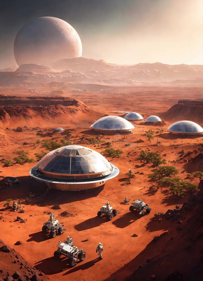 Mars Planet. 3D Render. Science Fiction Illustration Stock Illustration ...