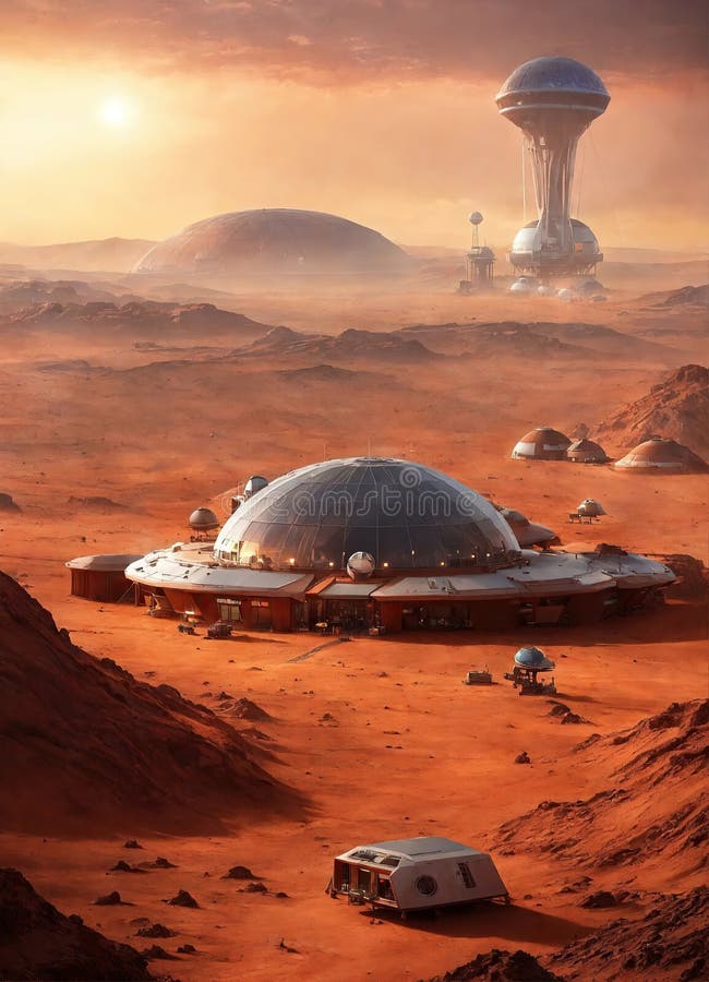 Mars Planet. 3D Render. Science Fiction Illustration Stock Illustration ...