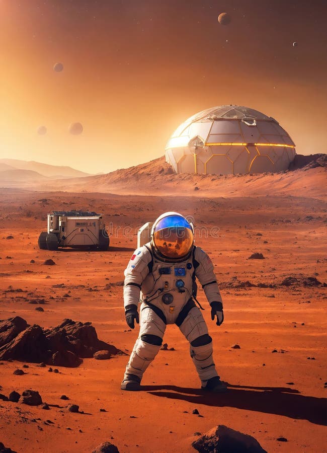 Mars Planet. 3D Render. Science Fiction Illustration Stock Photo ...