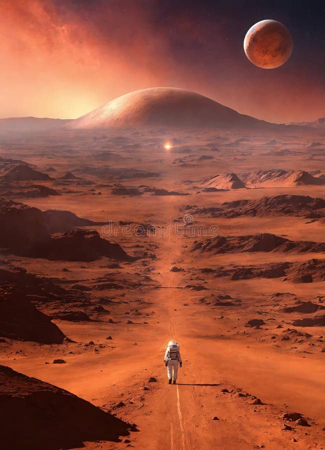 Mars Planet. 3D Render. Science Fiction Illustration. Colonization Mars ...