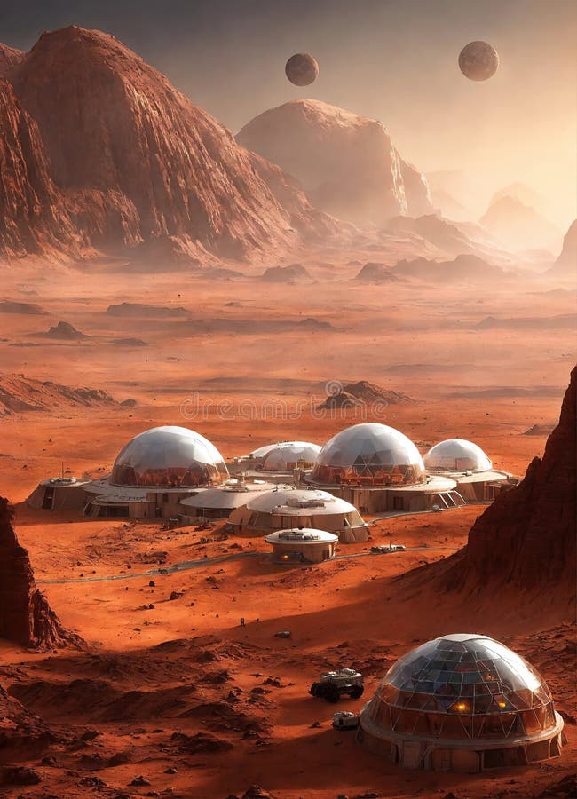 Mars Planet. 3D Render. Science Fiction Illustration Stock Illustration ...