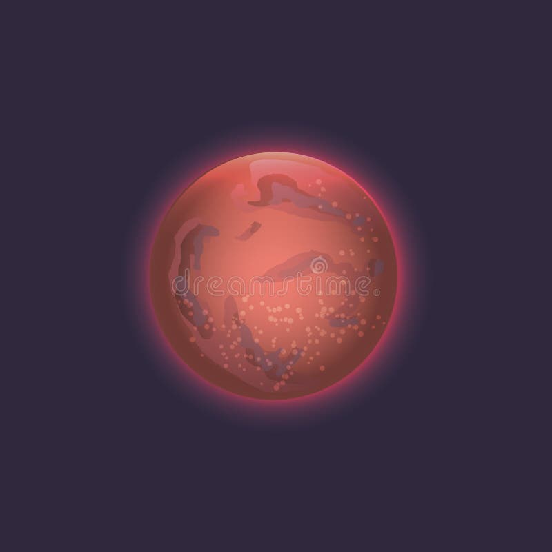 Mars Planet in Deep Space Icon Stock Vector - Illustration of cosmic ...
