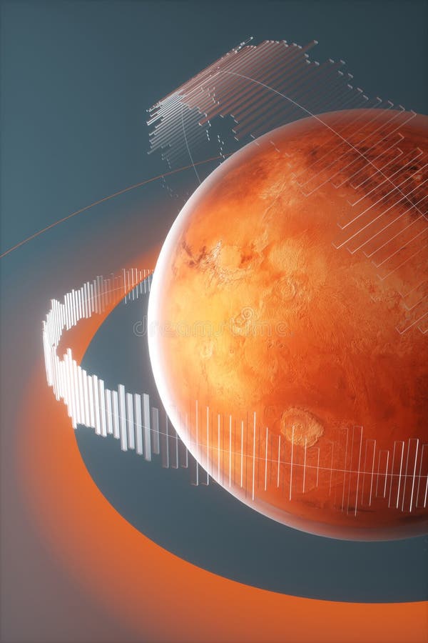 Mars Planet with Glass Futuristic Orbit Stock Illustration ...