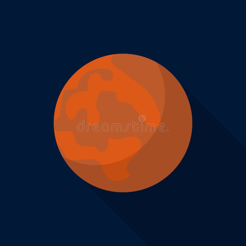 Mars Planet Icon, Flat Style Stock Vector - Illustration of future ...