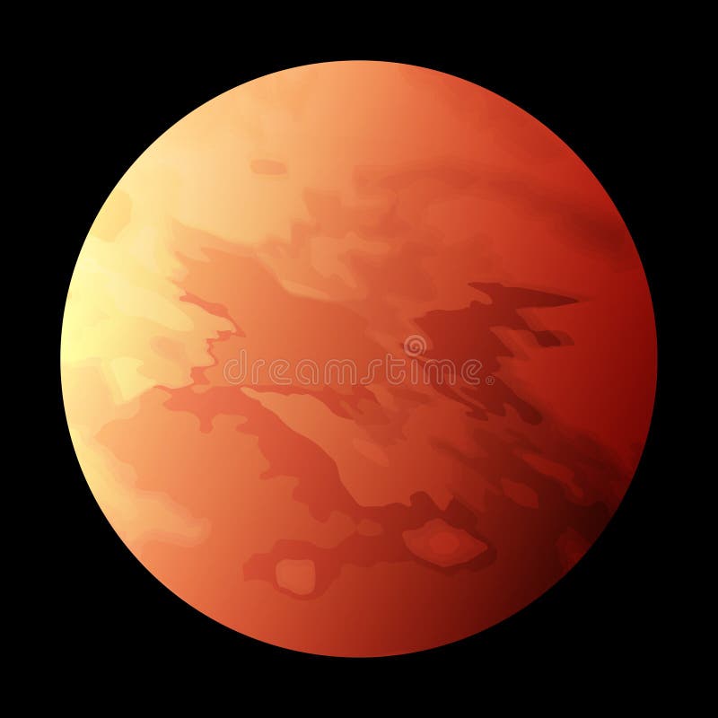 Mars Planet Realistic Illustration Stock Image - Image of object, night ...