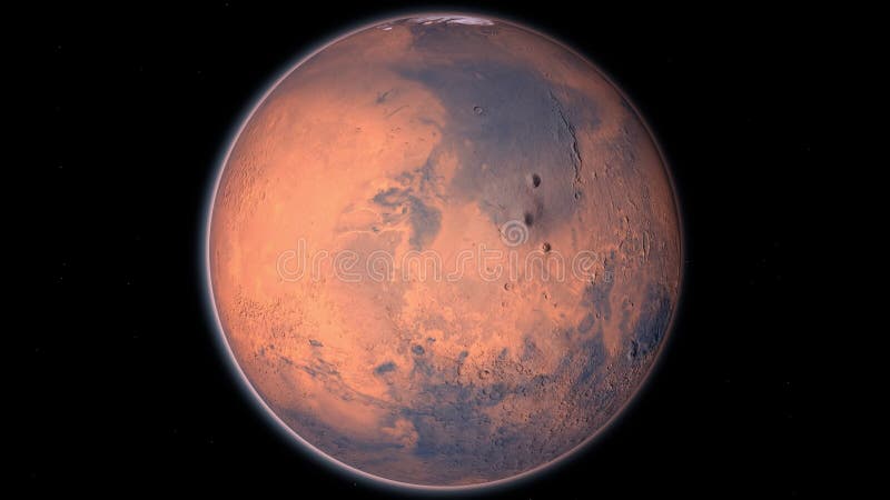 Mars Planet Rotating in the Outer Space.. Orbiting Planet Mars ...