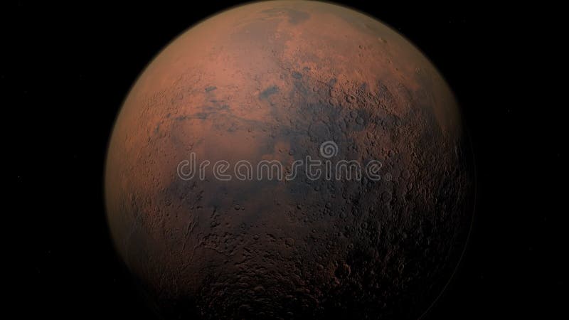 Mars Planet Rotating in the Outer Space.. Orbiting Planet Mars ...