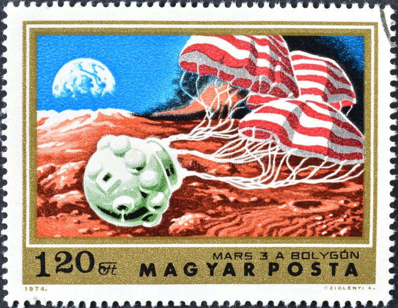 Mars 3 on Planet S Surface, Exploration of Mars Editorial Image - Image ...