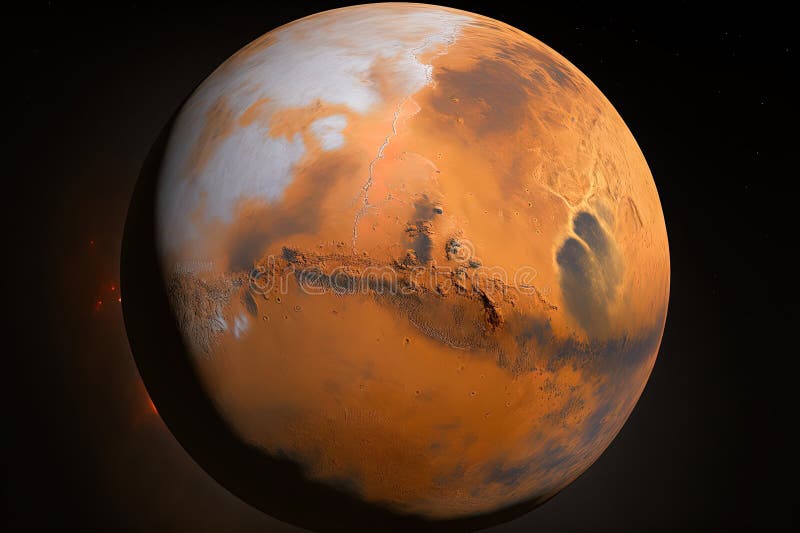 Mars Planet, Shown Here in White Isolation, Was Captured with NASA ...