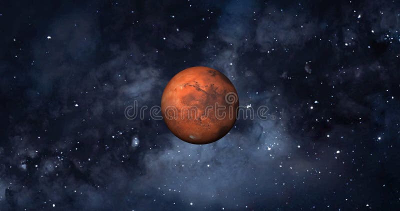 Mars Planet on Space with Colorful Starry Night. Front View of Mars ...