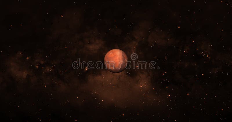 Mars Planet on Space with Colorful Starry Night. Front View of Mars ...