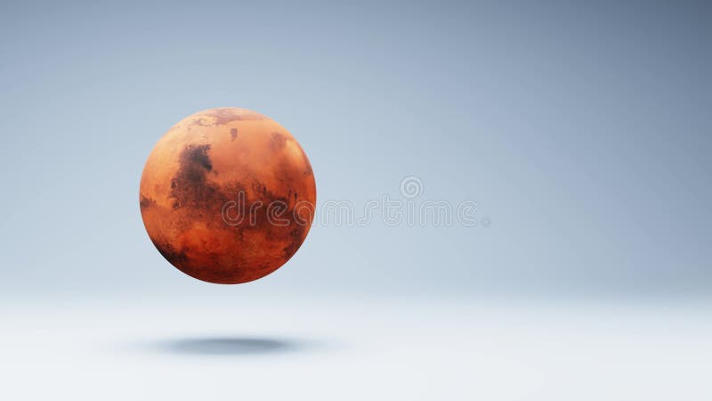 Mars Planet Spinning on Studio Blue Background Stock Video - Video of ...