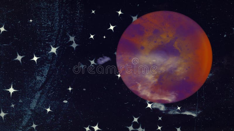 Mars, Planet on a Starry Night Sky Stock Video - Video of scifi ...