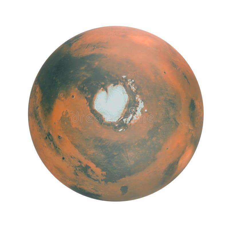 Mars Planet On White. 3D Illustration Stock Illustration - Illustration ...