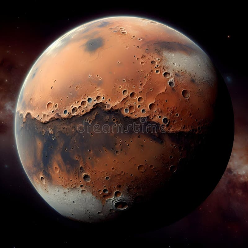 Mars, the Red Planet, Floats Majestically in the Vast Expanse of Space ...