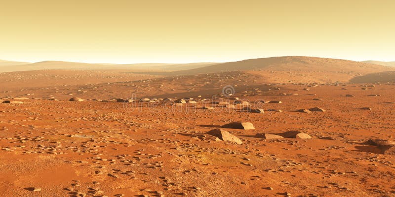 Mars - the Red Planet. Martian Surface and Dust in the Atmosphere Stock ...