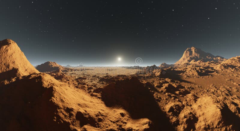 Mars - the Red Planet. Martian Surface and Dust in the Atmosphere Stock ...