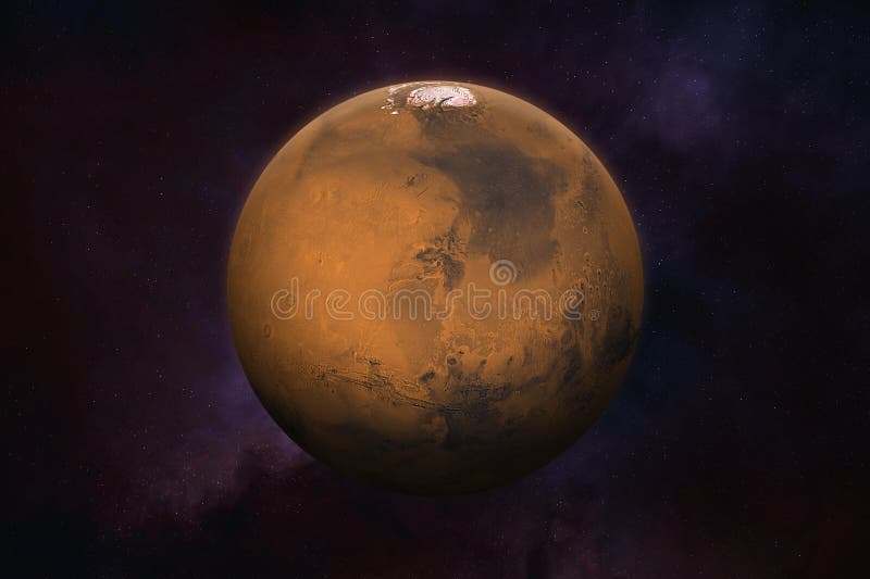 Mars the Red Planet. Planet Mars Galaxy and Nebula. Stock Image - Image ...