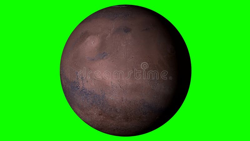 Mars Rotating on a Solid Green Background. Loopable Stock Video - Video ...