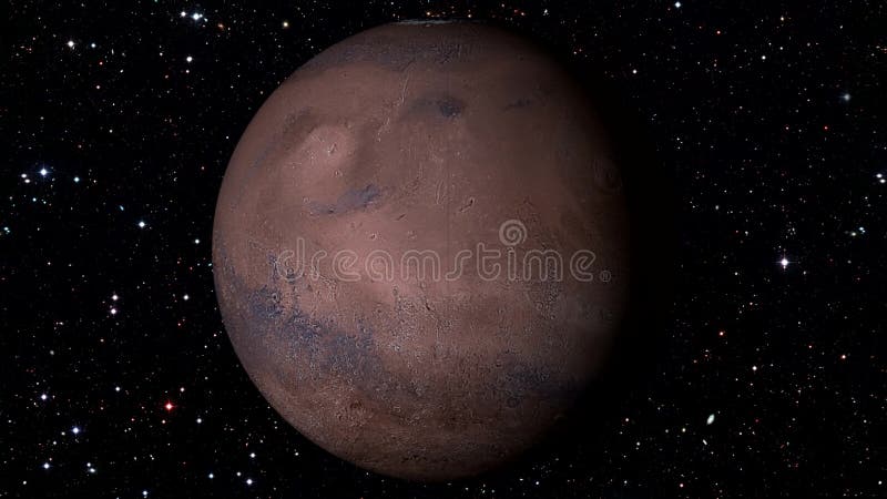 Mars Rotating on a Star Background. Loopable Stock Video - Video of ...