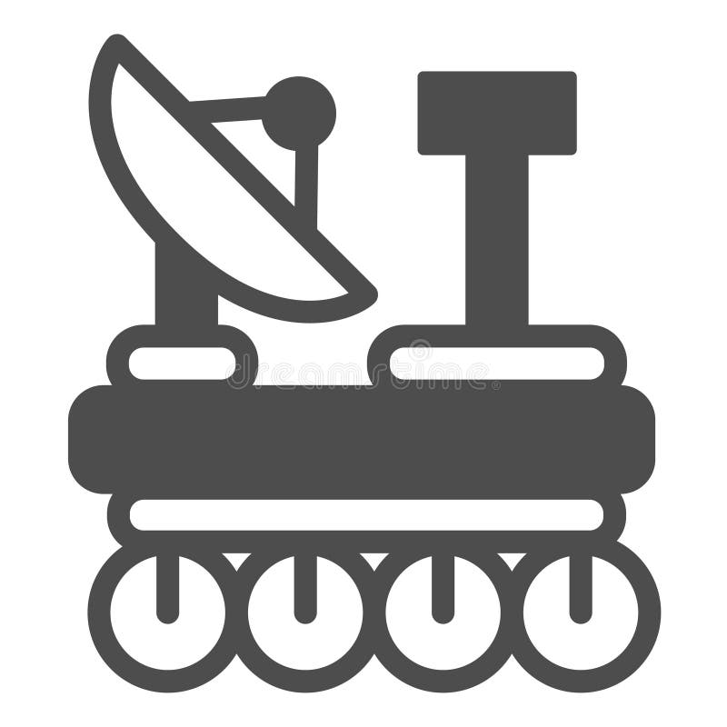 Mars Rover with Antenna and Wheels Solid Icon, Cosmos Concept. Vector ...