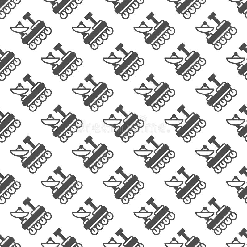 Mars Rover with Antenna and Wheels Solid Seamless Pattern, Cosmos Theme ...