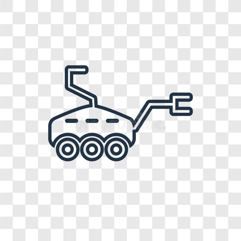 Space Lander Concept Vector Linear Icon Isolated on Transparent Stock ...