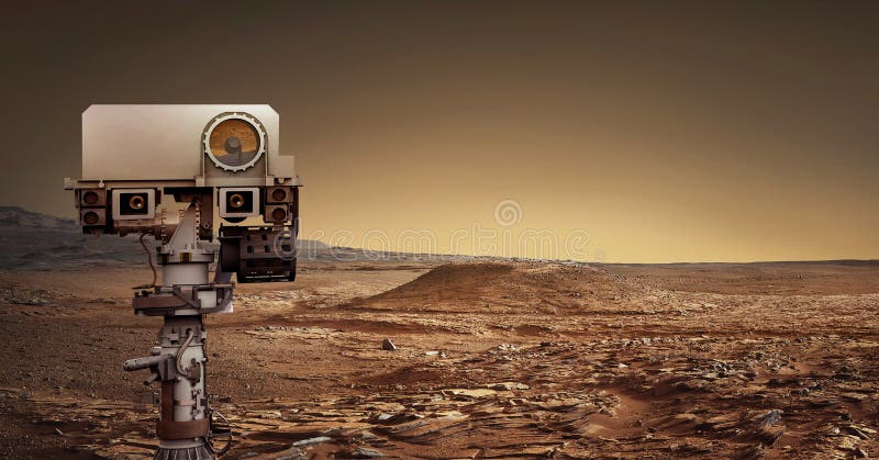 Mars Rover Explores the Red Planet. Elements of this Image Furnished by ...