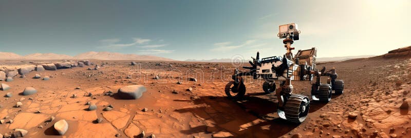 Mars Rover Exploring the Martian Surface, Collecting Samples and ...